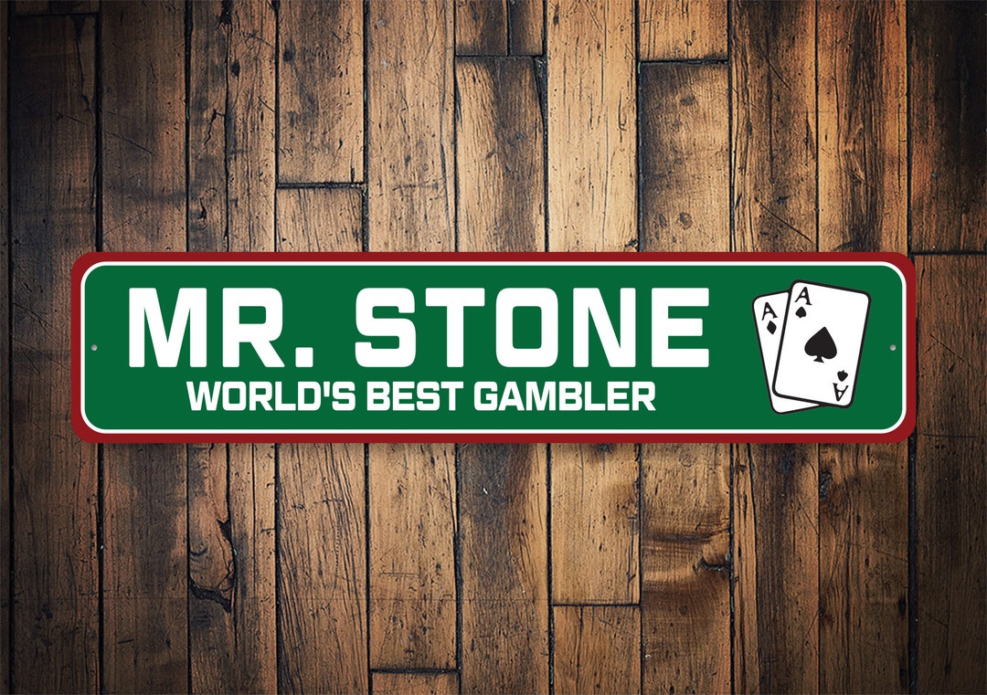 Worlds Best Gambler Sign, Home Casino Sign, Custom Casino Sign, Poker ...