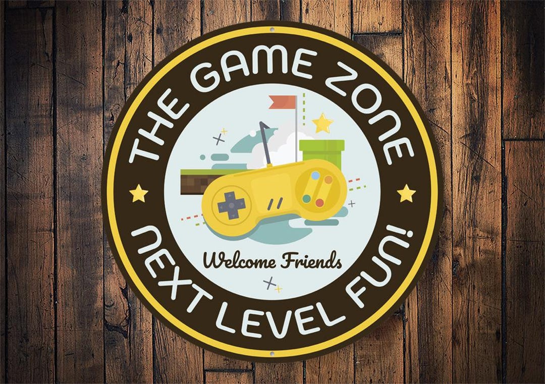 The Game Zone Sign Welcome, Arcade Room Decor, Gamer Room Sign, Game ...