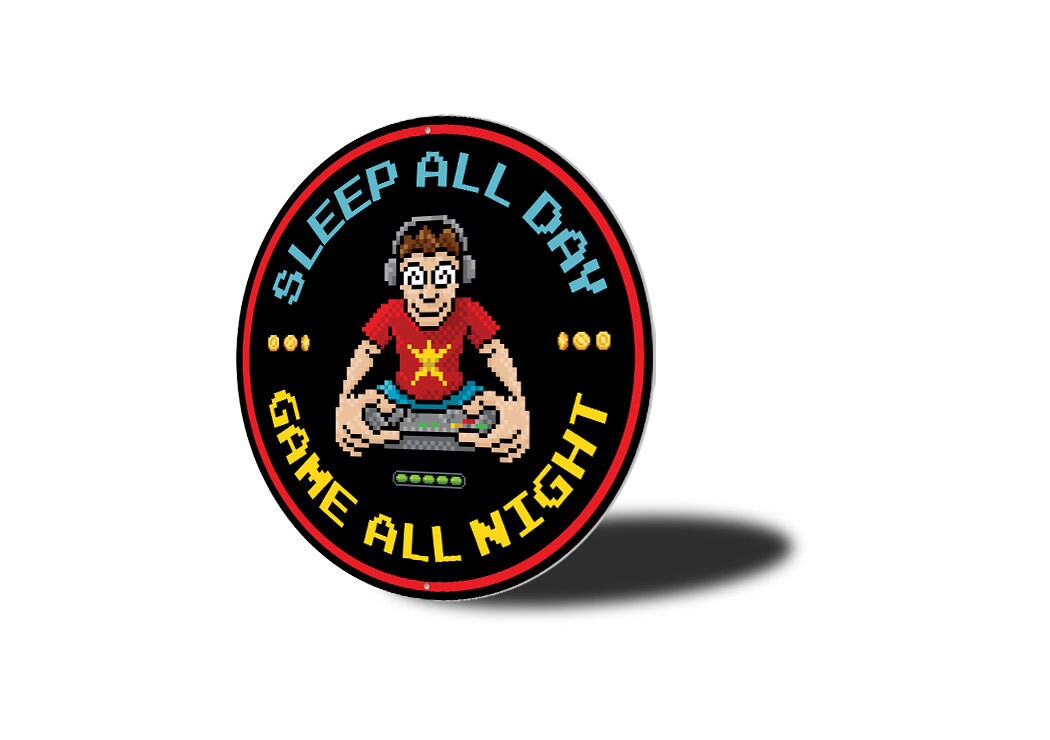 Sleep All Day Game All Night Sign Playroom Sign Game Room - Etsy