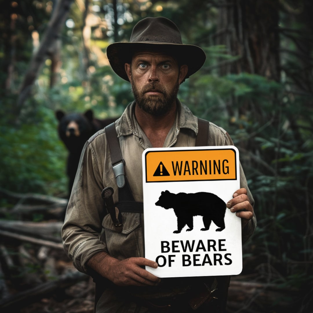 Bear Warning Sign, Beware of Bears Sign, Bear Lover Gift, Bear Cabin ...