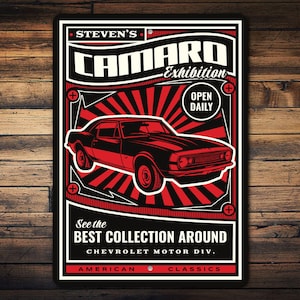 Custom Camaro Sign, Camaro Name Sign, Custom Garage , Dads Camaro ...