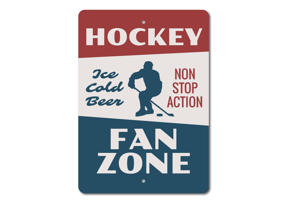 Hockey Fan Zone Sign Hockey Man Cave Sign Hockey Decor | Etsy