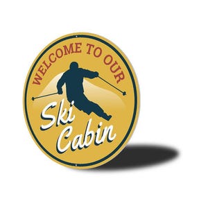 Cabin Welcome Sign, Welcoming Sign, Ski Cabin Decor, Ski Lodge, Skiing ...
