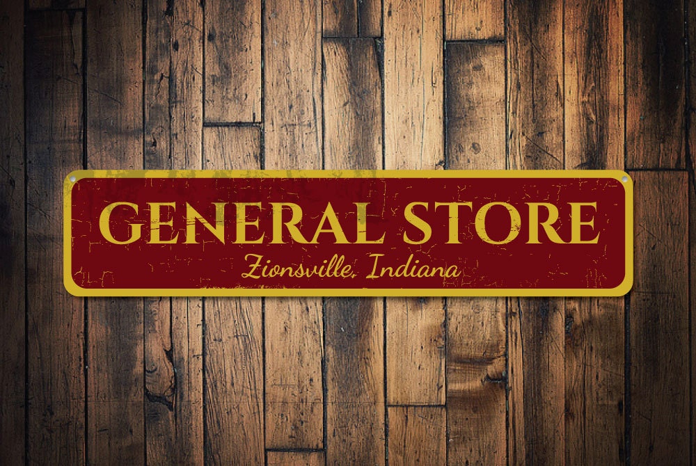 General Store Sign Personalized City State Sign Custom Shop | Etsy