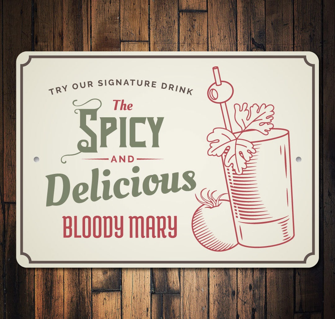 Bloody Mary Sign, Bloody Mary Decor, Bloody Mary Bar Sign, Drink Lover ...