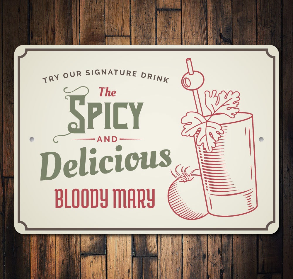 Bloody Mary Sign Bloody Mary Decor Bloody Mary Bar Sign - Etsy