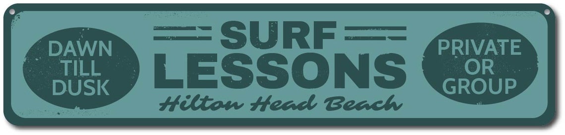Surf Lessons Sign Personalized Dawn Till Dusk Private or - Etsy