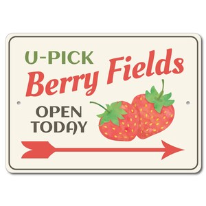 U-pick Sign, Berry Fields Sign, Strawberry Decor, Strawberry Sign ...