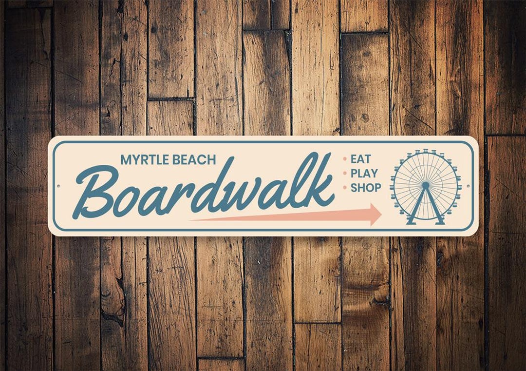 Myrtle Beach Boardwalk Directional Sign, Vacation Home Decor, Beach ...
