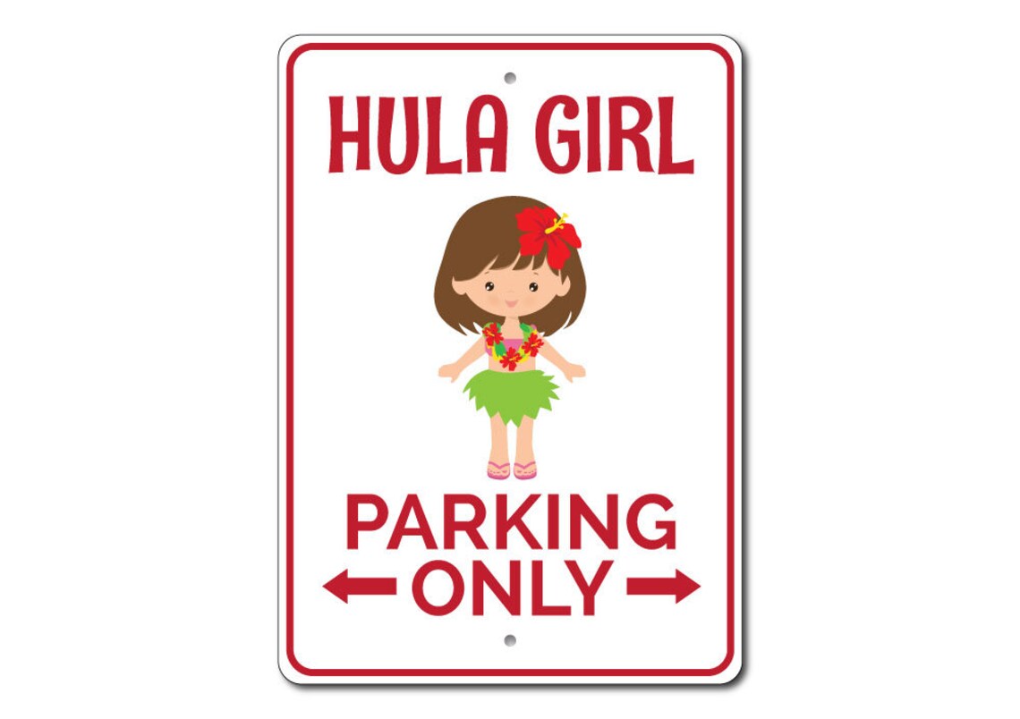 Hula Girl Parking Sign Hula Girl Sign Hula Girl Decor Hula - Etsy