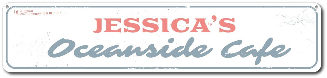 Oceanside Cafe Sign, Personalized Restaurant Name Sign, Custom Beach ...