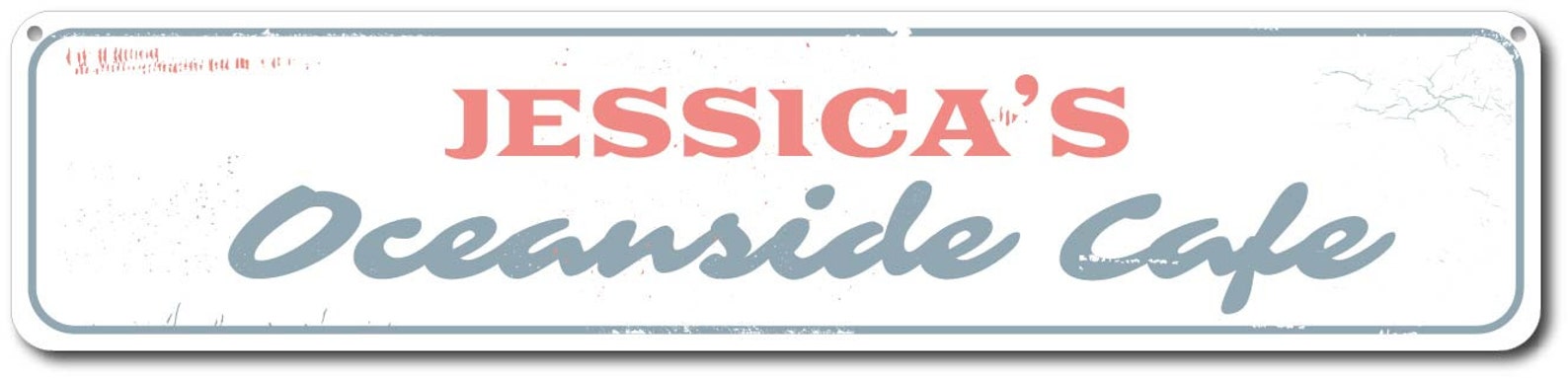 Oceanside Cafe Sign, Personalized Restaurant Name Sign, Custom Beach ...