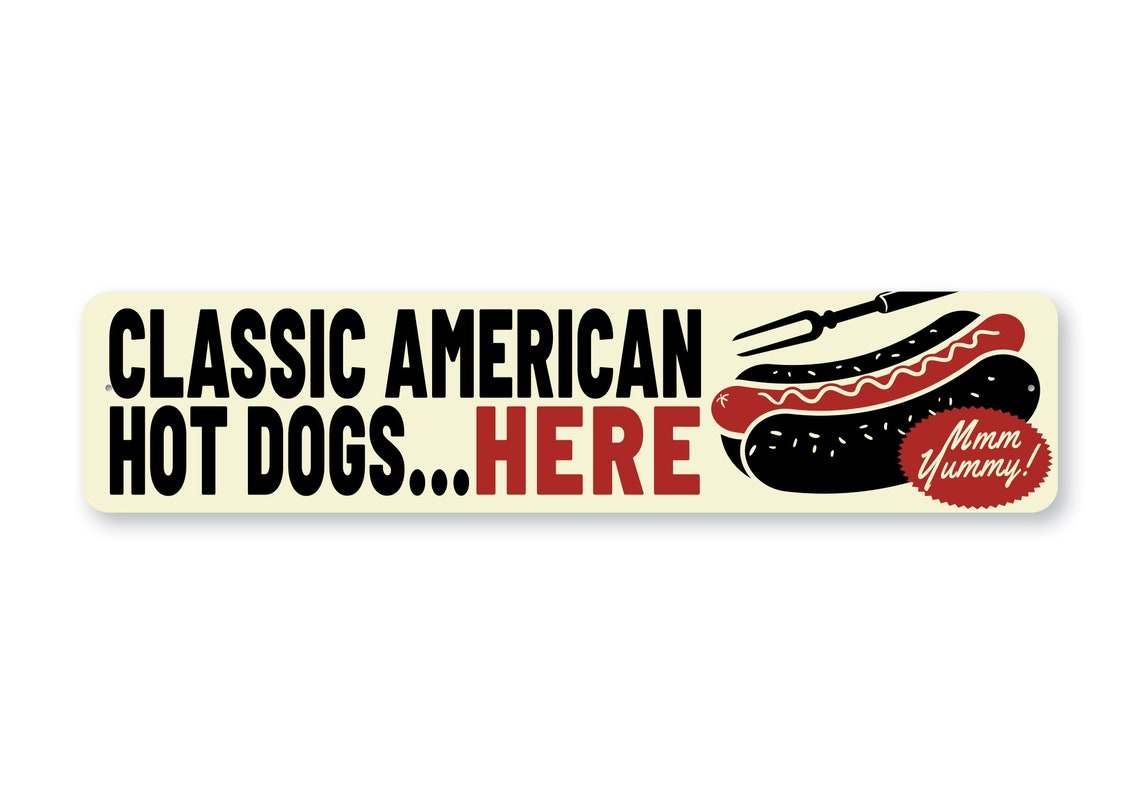 Classic Hot Dogs Sign Sign for Hot Dog Kitchen Sign Hot Dog - Etsy