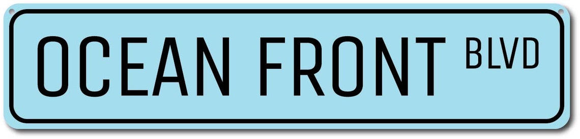 Ocean Front Blvd Sign Custom Beach Street Sign Ocean Lover - Etsy