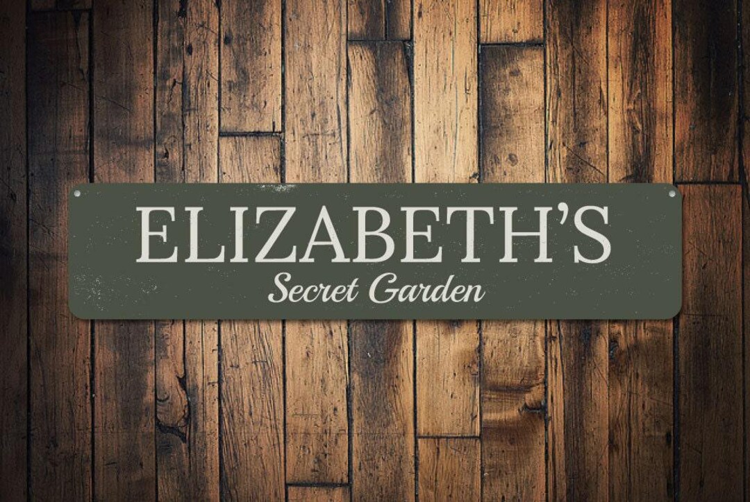 Secret Garden Sign, Personalized Garden Owner Name Gift, Custom Flower ...