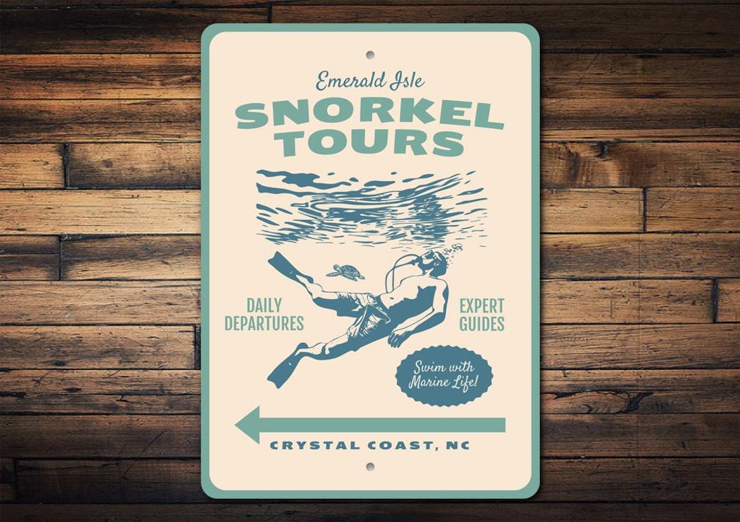 Snorkel Tours Directional Sign, Custom Beach Sign, Emerald Isle Sign ...