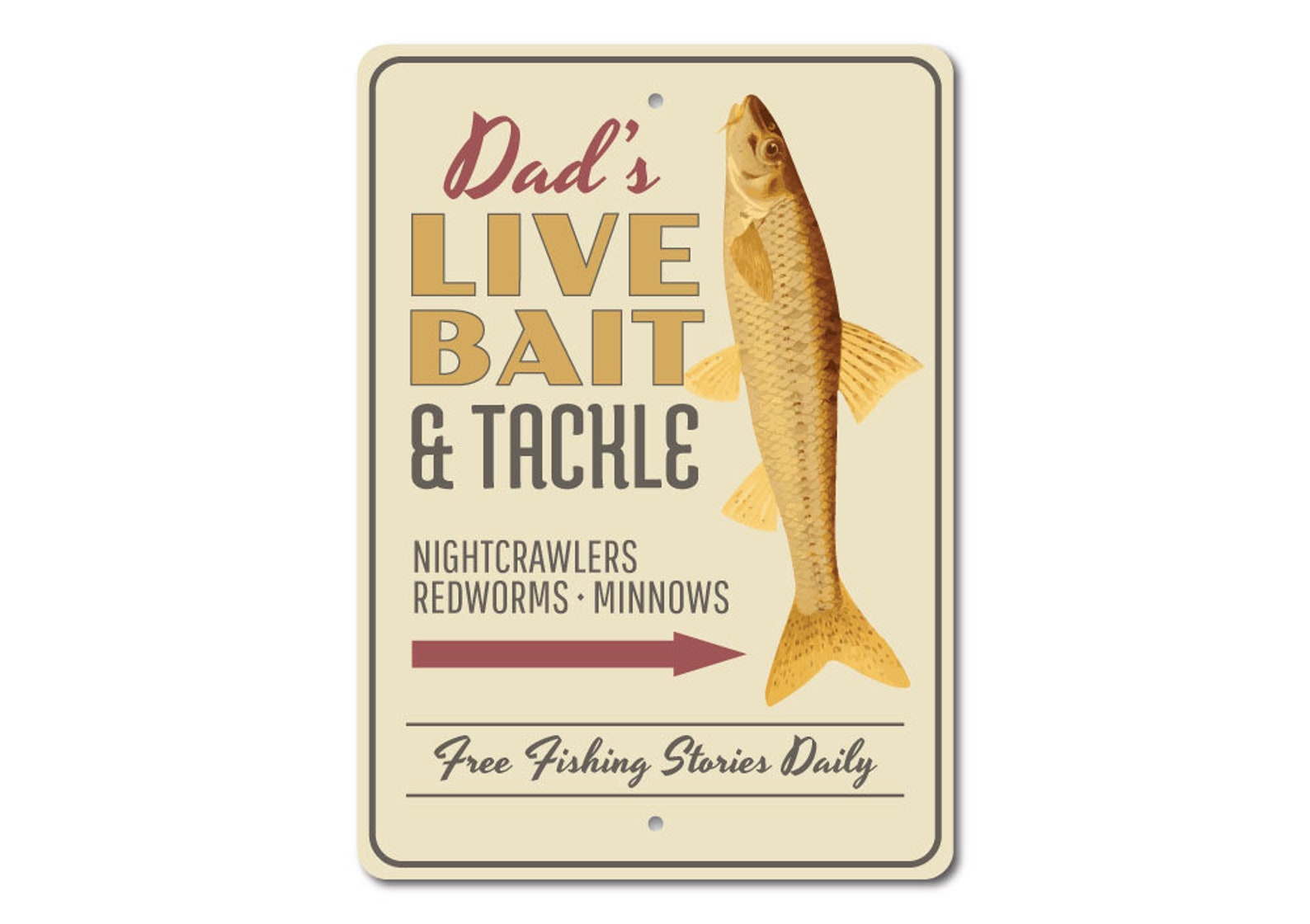 Fish Decor Live Bait Sign Bait and Tackle Sign Lake House - Etsy