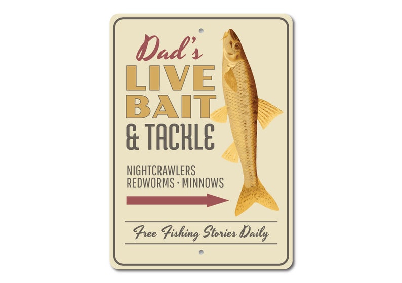 Fish Decor Live Bait Sign Bait and Tackle Sign Lake House - Etsy