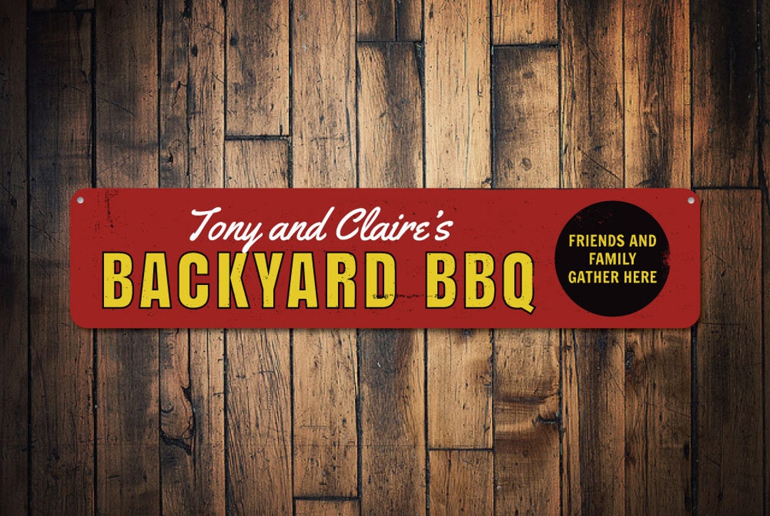 Backyard BBQ Sign, Friends & Family Gather Here Sign, Grill Master Gift ...