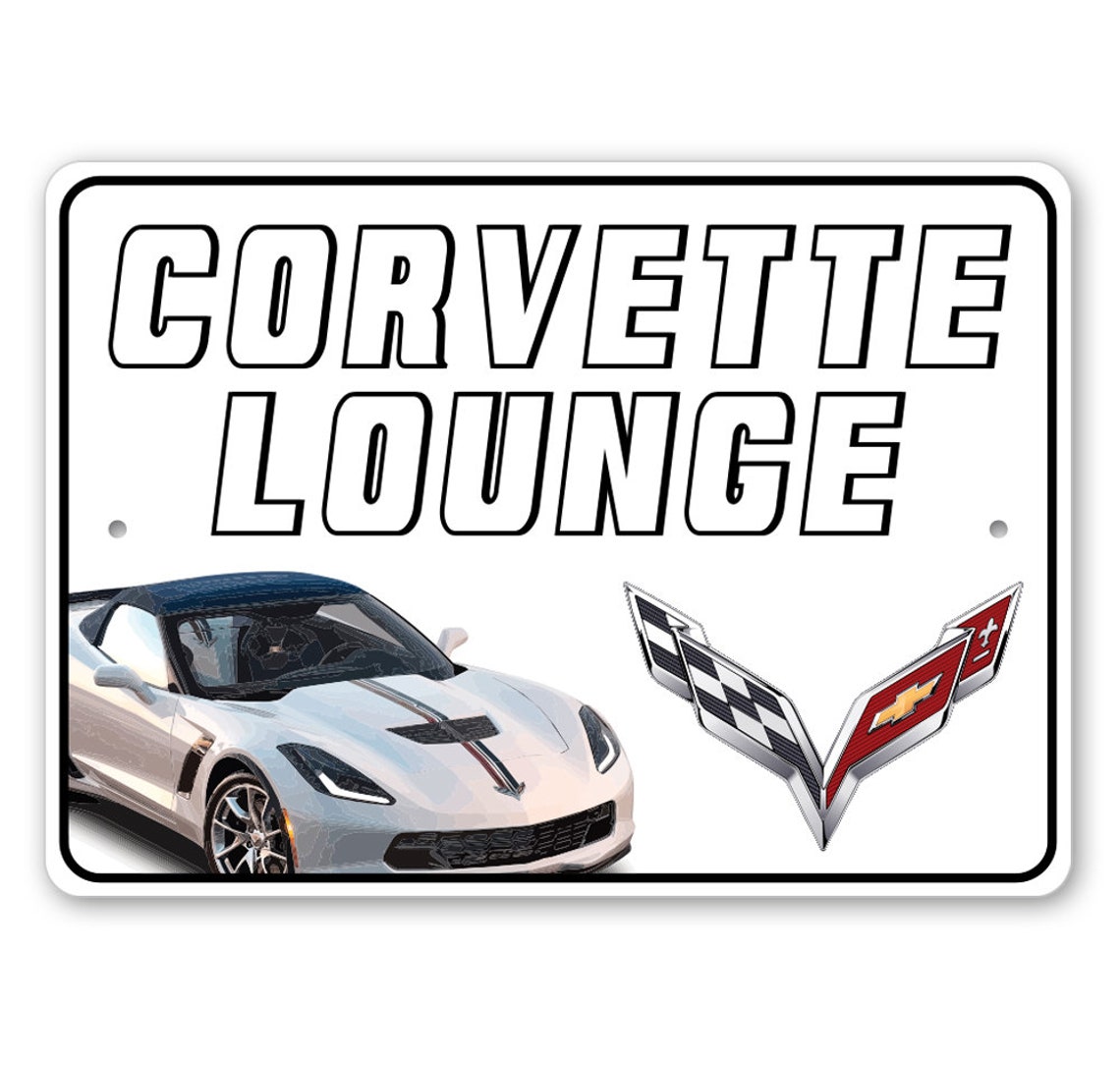 Corvette Lounge Sign, Corvette Sign, Gift for Corvette, Corvette Owner ...