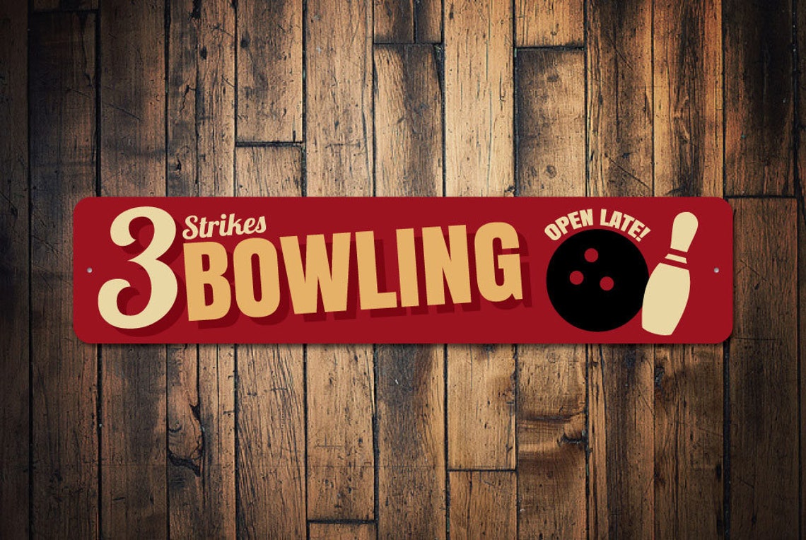 Bowling Sign, Bowling Alley Sign, Bowling Lover Gift, Bowling Decor ...