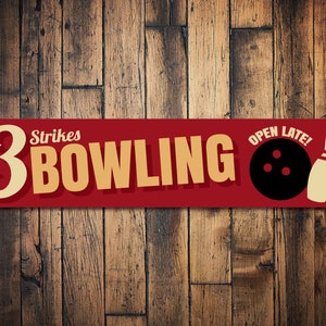 Bowling Sign, Bowling Alley Sign, Bowling Lover Gift, Bowling Decor ...