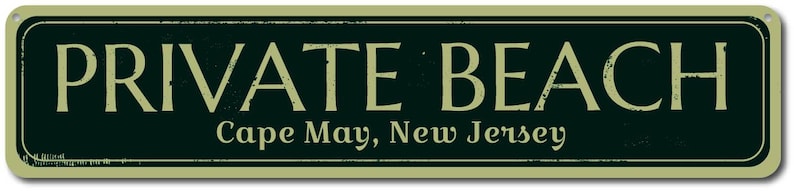 Private Beach Sign, Personalized Beach Location Sign, Metal Beach House ...