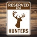 Hunter Parking Sign Hunting Lover Gift Deer Sign Gift for | Etsy
