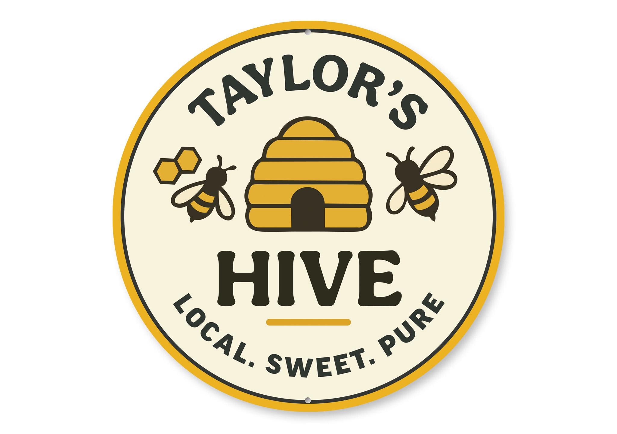 Custom Bee Hive Sign, Personalized Name, Apiary Sign, Beekeeper Gift ...
