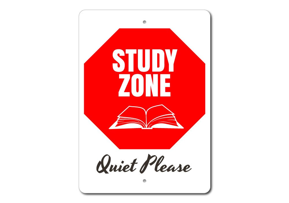 Study Zone Sign Quiet Please Sign Library Decor Book Lover | Etsy