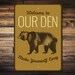 Den Sign Bear Den Decor Welcome Den Sign Bear Lover Gift - Etsy