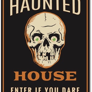 Haunted House Sign, Scary Houses Sign, Haunted Decor, Scary Kid Gift ...