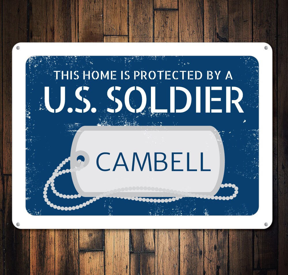 US Soldier Sign Custom Home Protected by US Soldier Military | Etsy