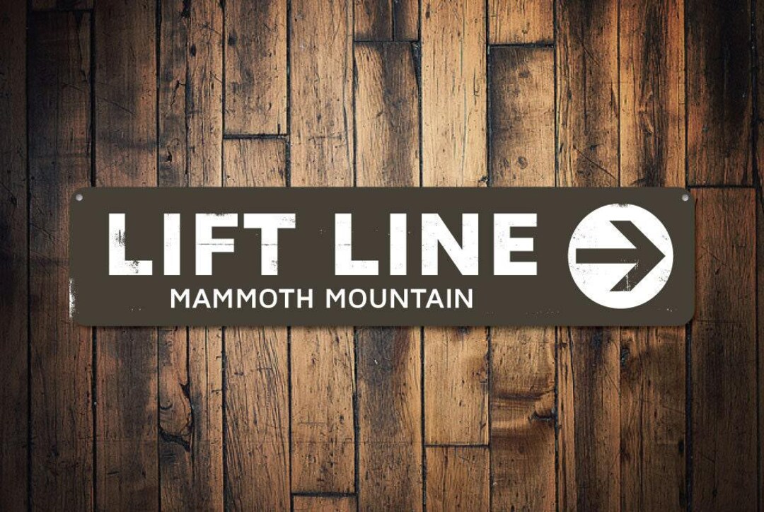 Lift Line Arrow Sign, Personalized Mountain Location Name Gift, Custom ...