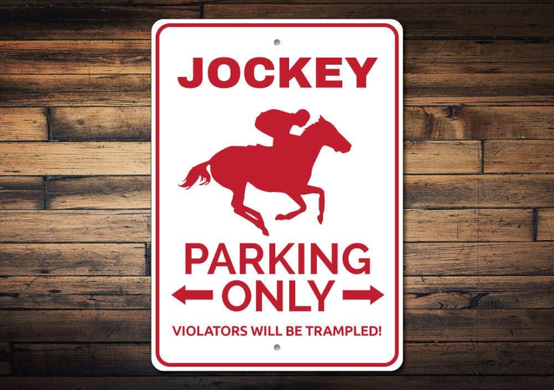 Jockey Parking Sign, Jockey Gift, Jockey Decor, Jockey Sign, Horse ...