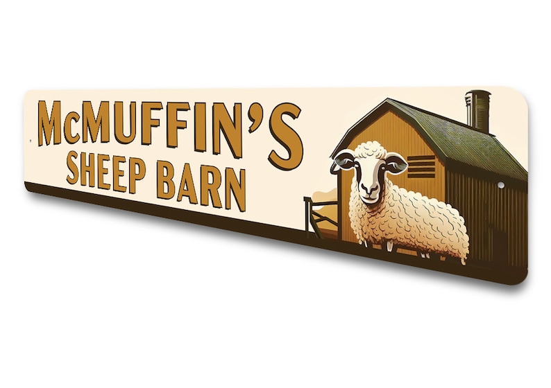 Retro Sheep Sign, Cute Sheep Farm Gift, Custom Sheep Decor, Custom ...