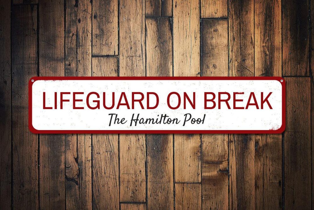 Lifeguard on Break Sign, Personalized Pool Family Name Sign, Custom ...