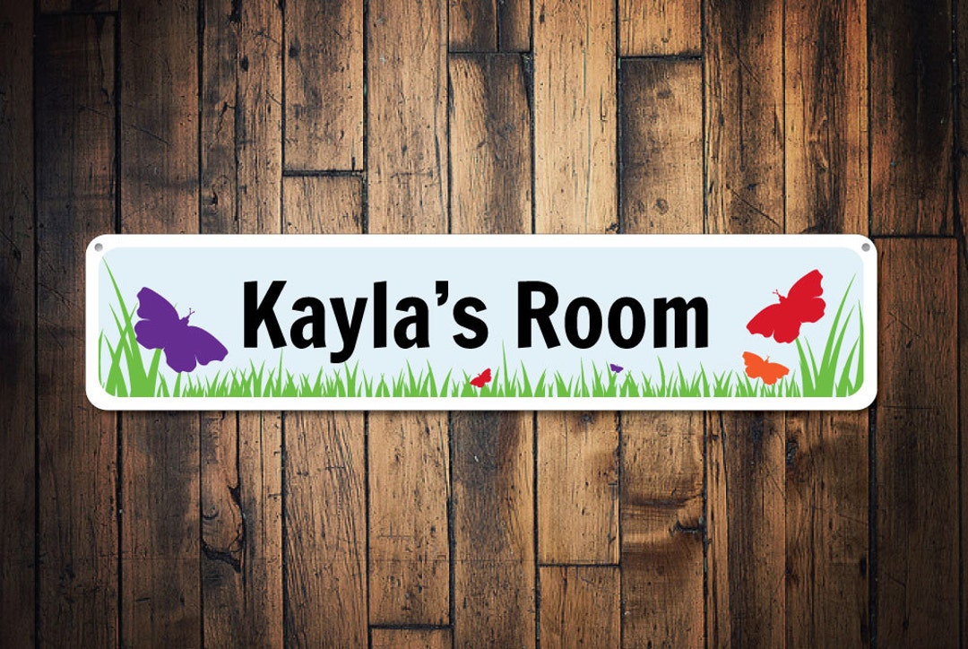 Butterfly Room Sign, Custom Butterfly Lover Sign, Personalized Girls ...