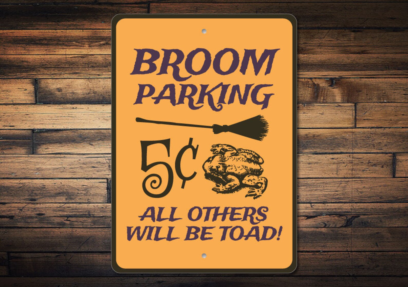Broom Parking Sign Witch Broom Decor Halloween Sign Toad - Etsy