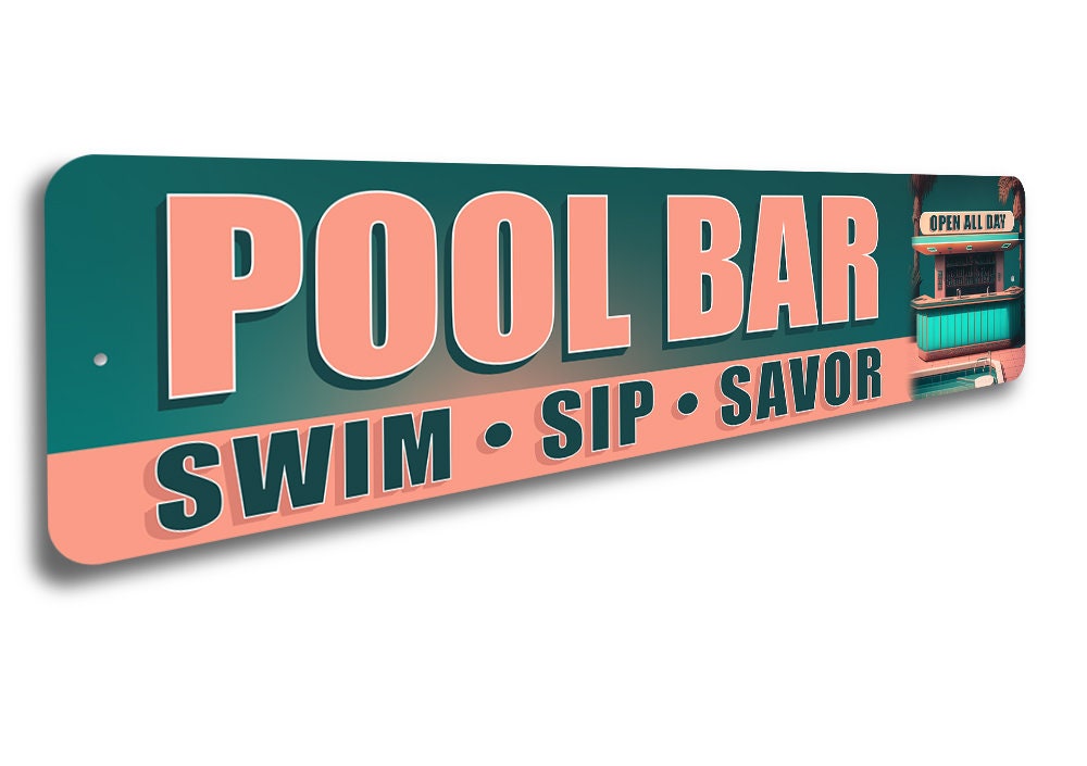 Pool Bar Sign Retro Pool Bar Sign Custom Pool Gift Pool Bar - Etsy