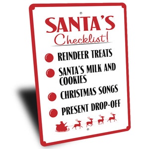 Santas Checklist Sign Check List for Santa Santa Home Decor - Etsy