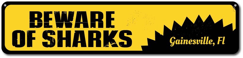 Beware of Sharks Sign Personalized Beach Location Sign - Etsy