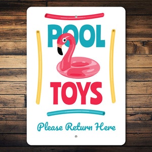 Pool Toys Sign, Sign for Pool Toys, Return Toys Here Sign, Pool Vibes ...