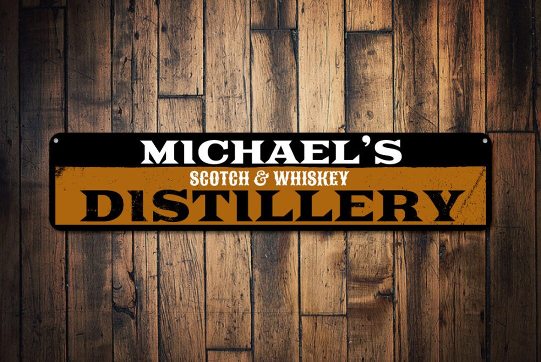 Scotch & Whiskey Distillery Sign, Personalized Brewer Name Sign, Custom ...