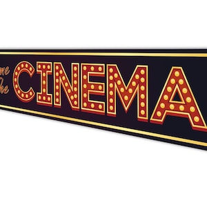 Welcome to Cinema Sign, Welcome Movie Fans, Movie Theatre Sign, Theatre ...