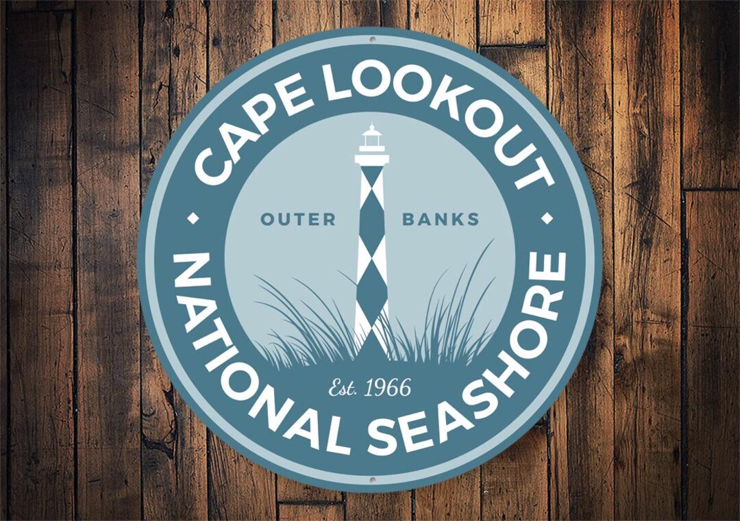 Cape Lookout Sign, National Seashore, Lighthouse Sign, Beach Home Decor ...
