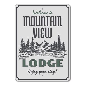 Mountain Decor, Lodge Sign, Mountain View Sign, Mountain Scene Sign ...