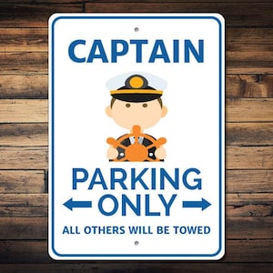 Captain Parking Sign, Captain Sign, Ship Captain Decor, Captain Gift ...