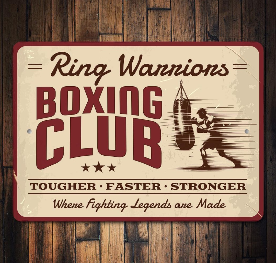 Ring Warriors Boxing Club Sign, Boxing Gym Sign, Boxing Club Decor ...