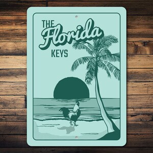 The Florida Keys Sign, Retro Style Wall Decor, Coastal Decor, Beach ...